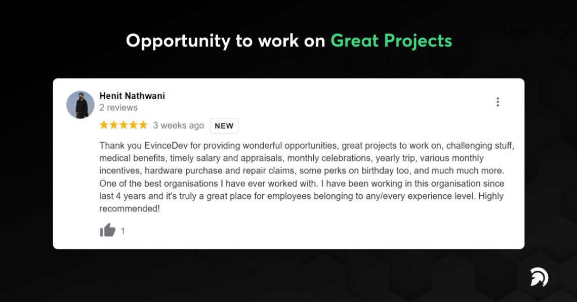 12+ Reasons Employees love working with Evince Development