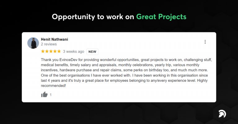 12+ Reasons Employees love working with Evince Development